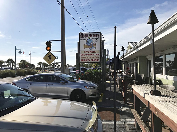 The roadside sign promises live music and priority seating, but what it really delivers is the promise of Florida dining done right.