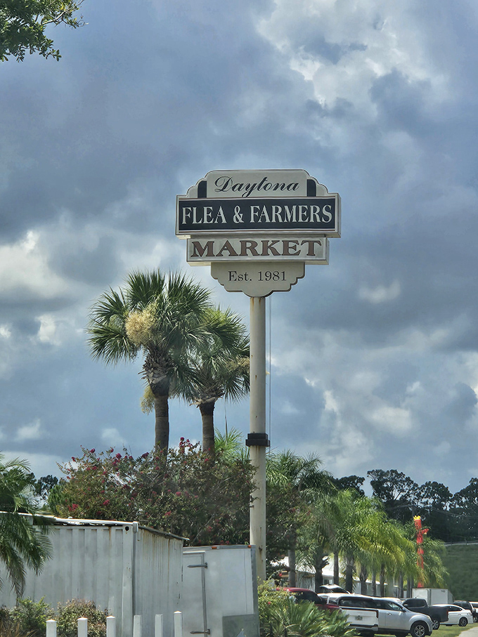 The iconic sign stands tall against Florida skies, a beacon for treasure hunters since 1981&mdash;promising adventures that big box stores simply can't deliver.