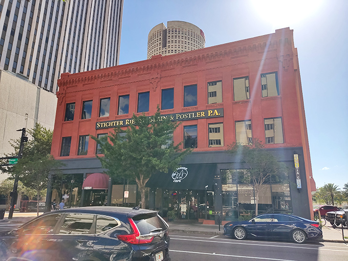 The historic brick building houses this modern culinary gem in Tampa's bustling downtown district.