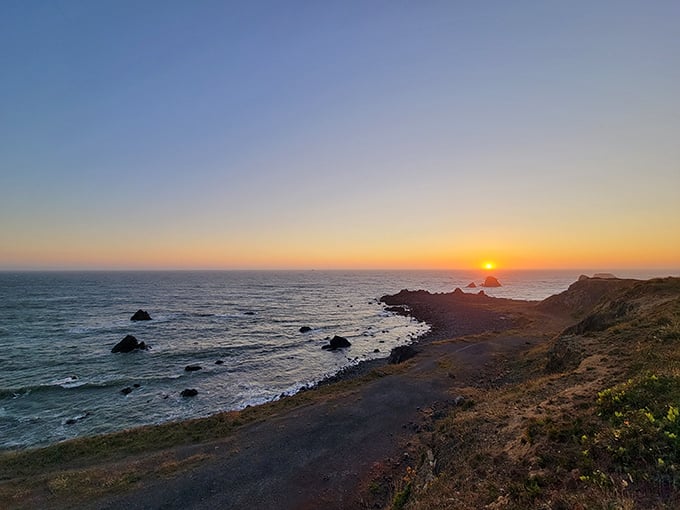 The sun takes its final bow of the day, painting the sky in colors that would make even the most jaded traveler stop and stare.