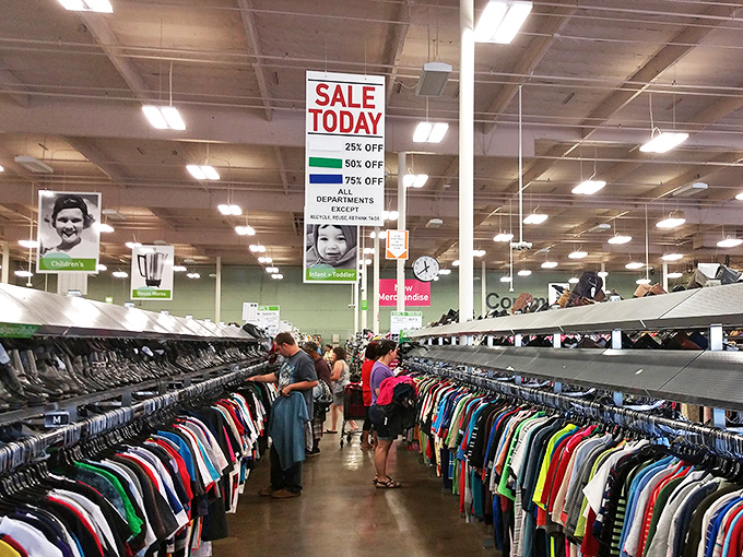 Serious thrifters know the best strategy: divide and conquer. While some hunt for shirts, others scout the perfect pair of barely-worn jeans.