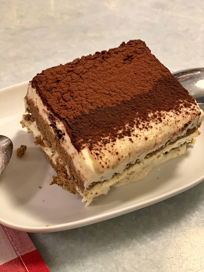 The legendary tiramisu&mdash;architectural perfection of coffee-soaked ladyfingers and mascarpone cream that justifies the cross-state pilgrimage.