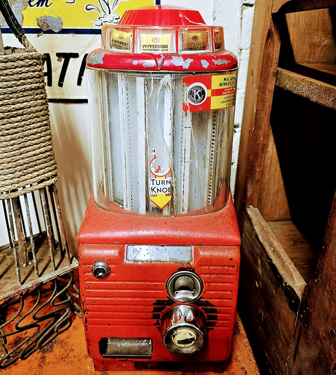 This vintage gumball machine once turned pennies into childhood joy. One turn of that knob transported kids to a world of sugary delight.