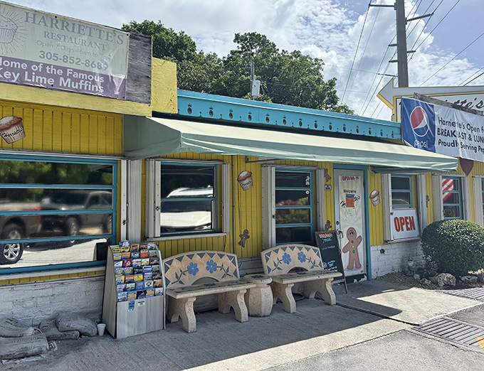 The welcoming front porch&mdash;where the anticipation of breakfast bliss builds as you wait your turn to enter this yellow slice of paradise.