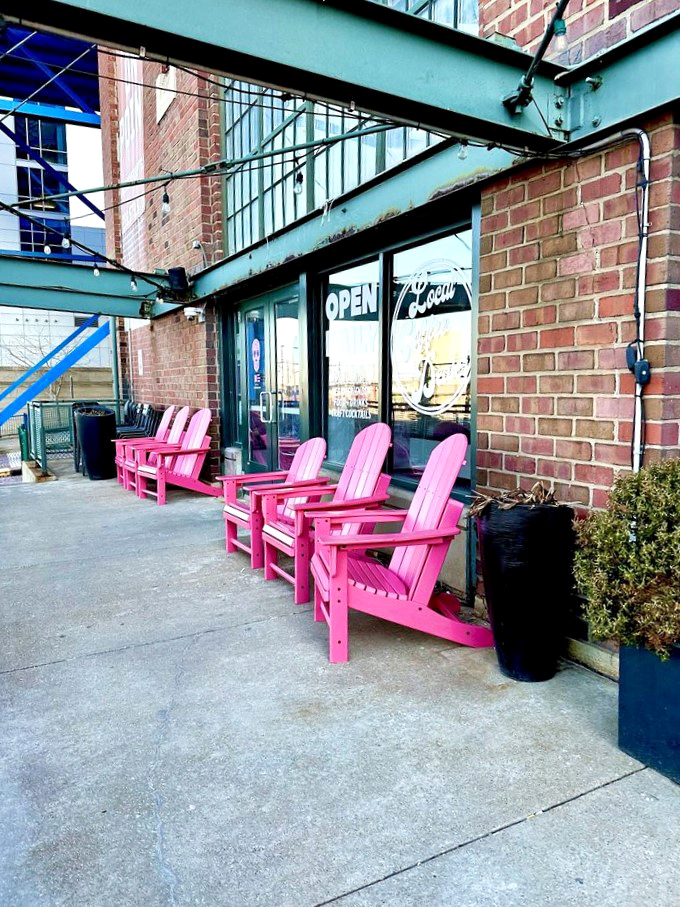 Those pink chairs aren't just furniture&mdash;they're Cleveland's most cheerful welcome committee, standing guard outside this brick-fronted coffee haven.