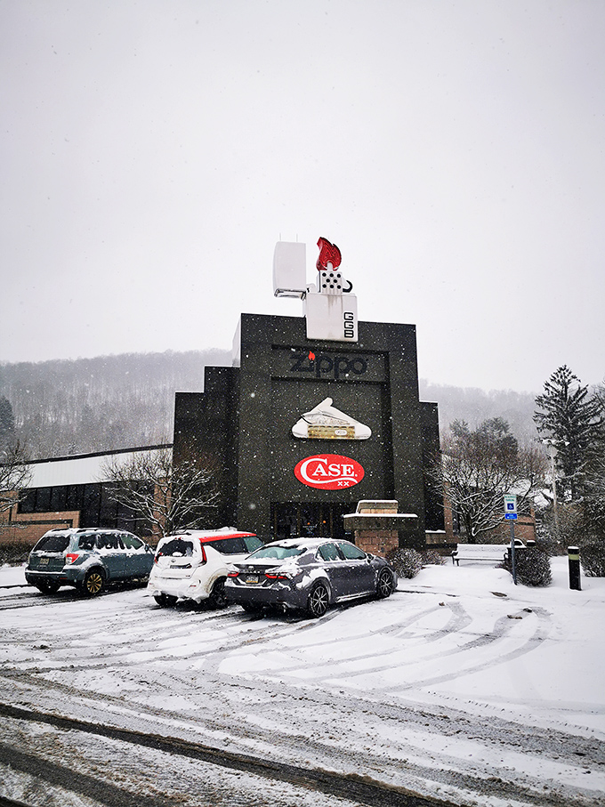 Even blanketed in snow, the museum's distinctive silhouette stands out&mdash;a warm destination on cold Pennsylvania days when adventure calls despite the weather.