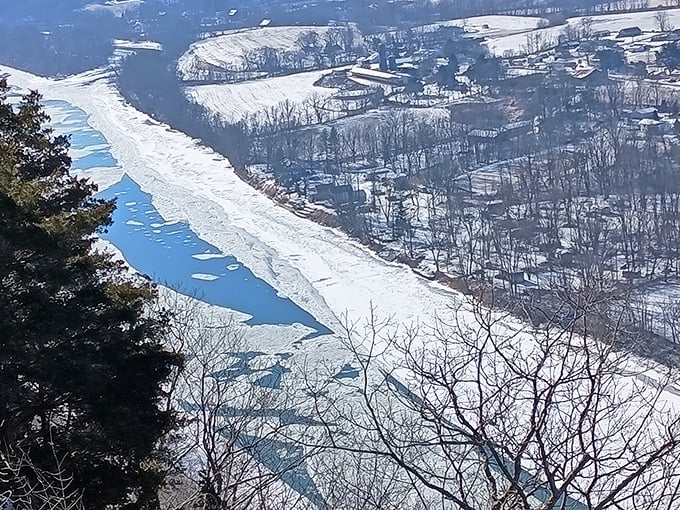 Winter transforms the Susquehanna into a frozen highway, creating an entirely different spectacle that's equally mesmerizing.