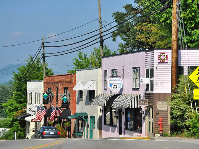 Burnsville's town square represents the heart of mountain community life where neighbors gather and visitors belong.