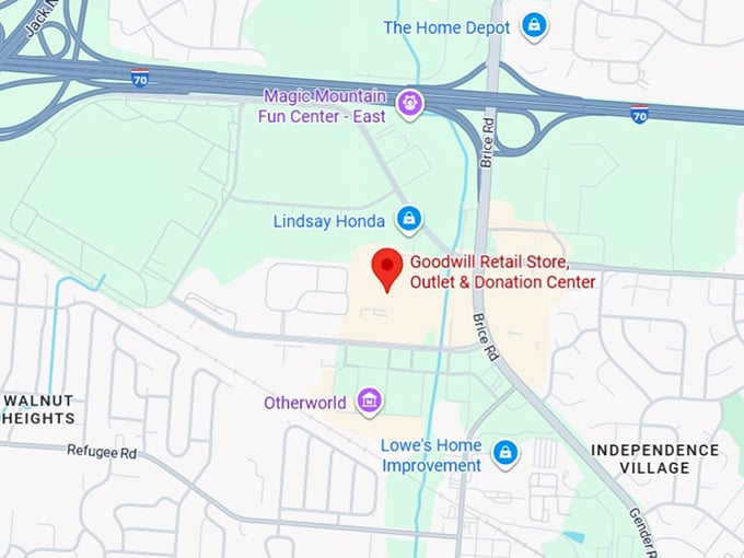 16 goodwill retail store, outlet & donation center (brice rd) map
