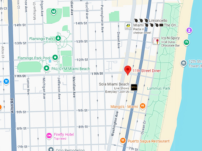 16. 11th street diner map