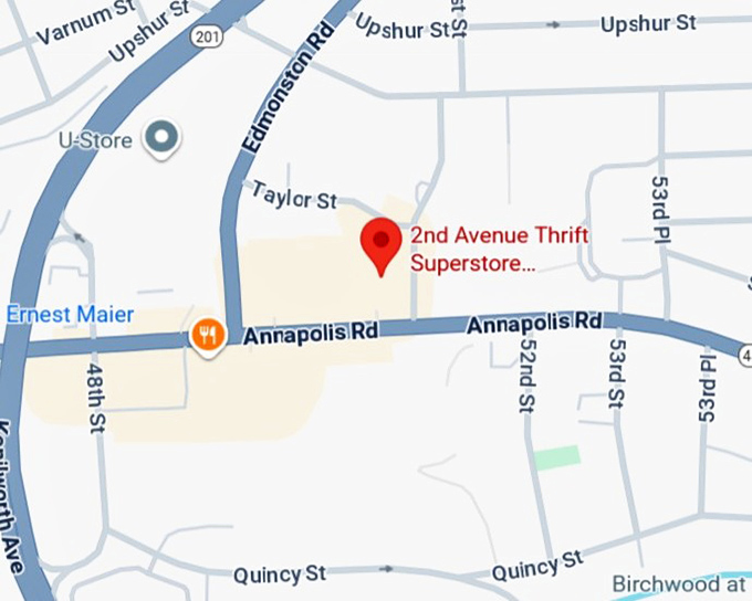 16. 2nd avenue thrift superstore bladensburg, md map