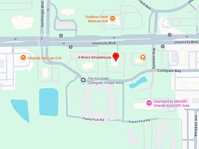 16. 4 rivers smokehouse (11764 university blvd) map