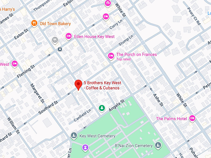 16. 5 brothers key west coffee & cubanos map