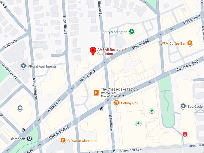 16. ambar restaurant, clarendon map