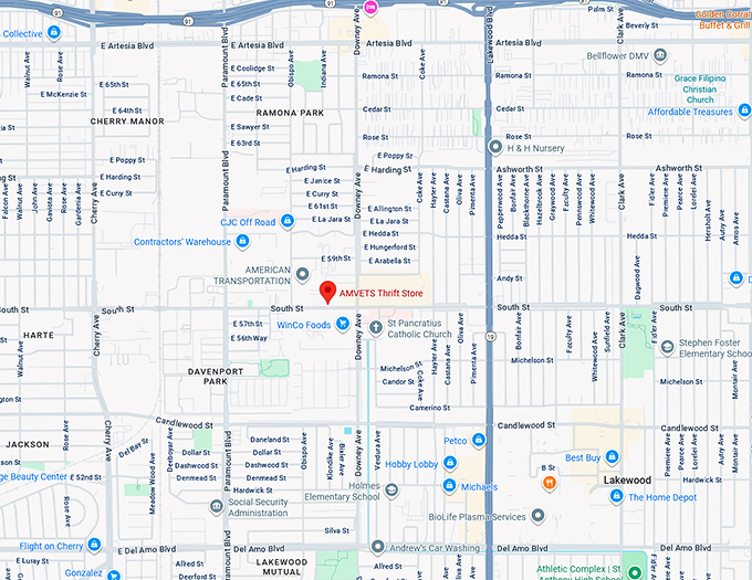 16. amvets thrift store map