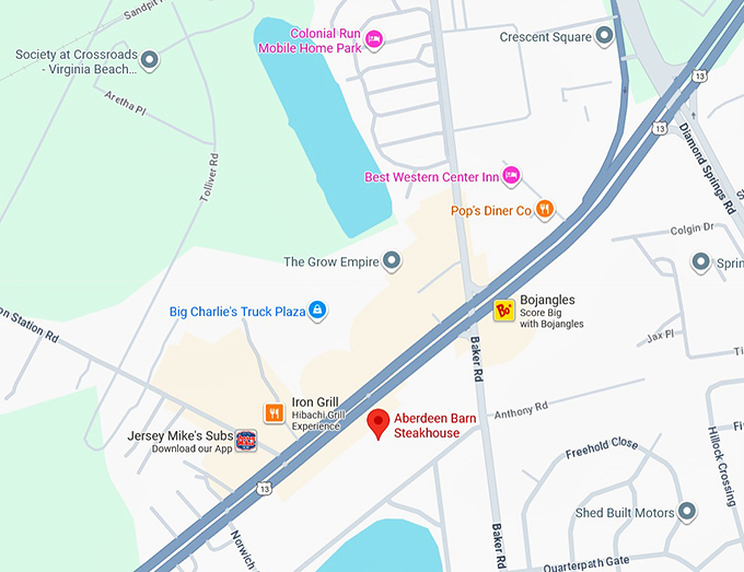 16. aberdeen barn steakhouse map