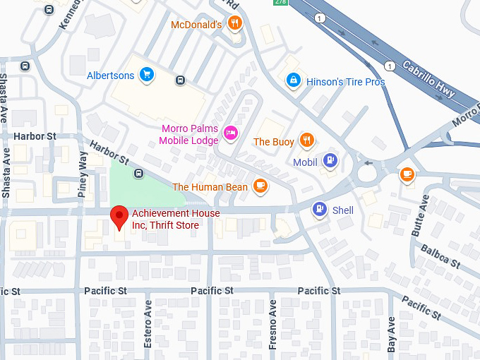 16. achievement house inc, thrift store map