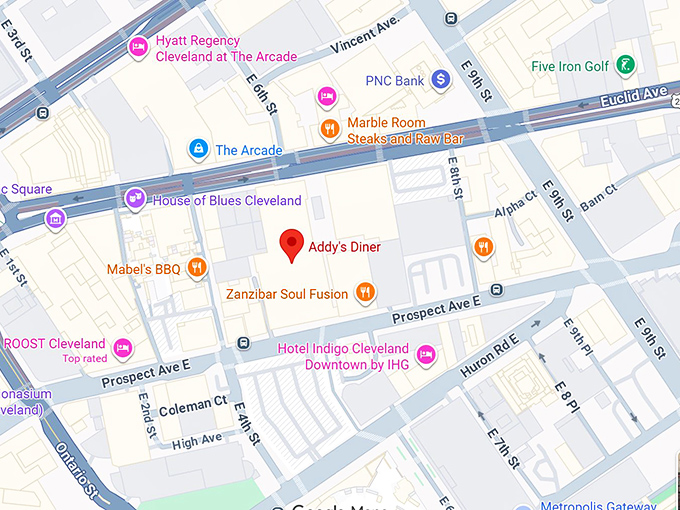 16. addy&rsquo;s diner map