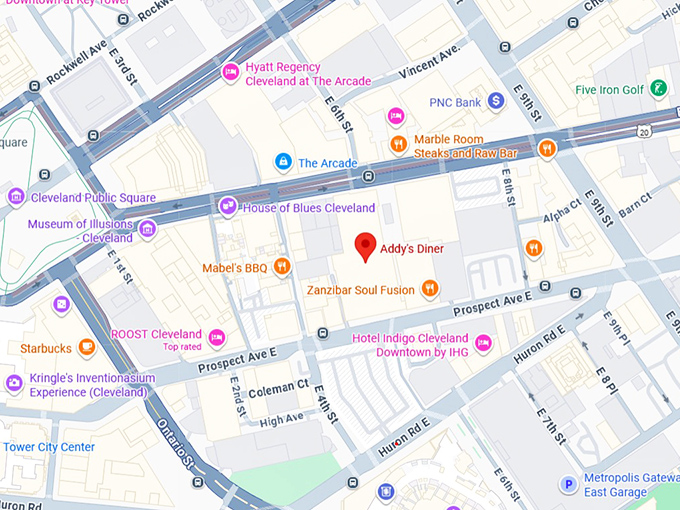 16. addy&rsquo;s diner map