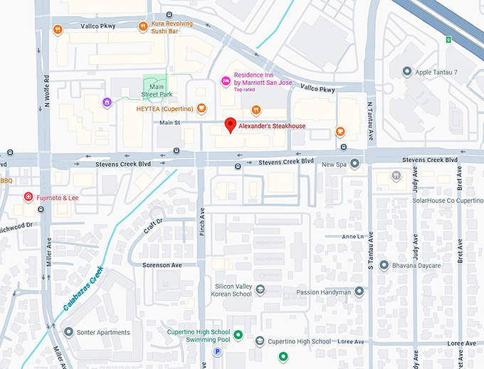 16. alexander&rsquo;s steakhouse map