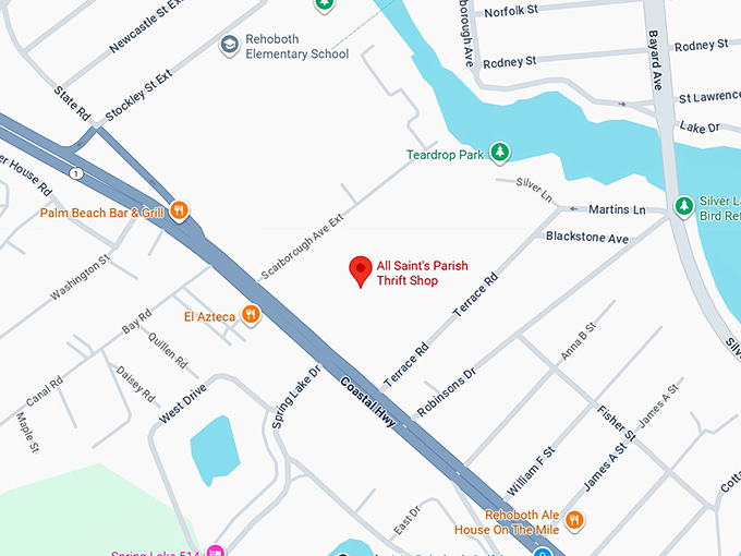 16. all saint's parish thrift shop map