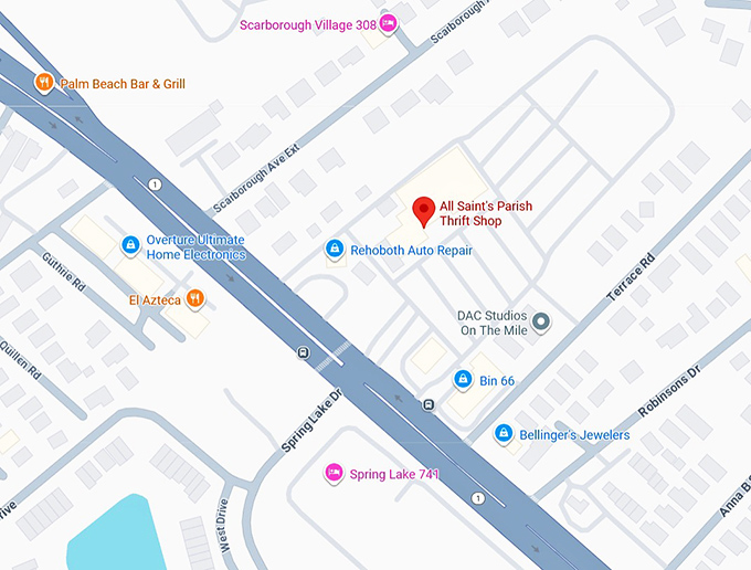 16. all saint's parish thrift shop map