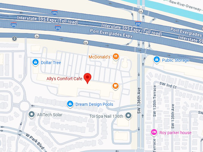 16. ally’s comfort cafe map