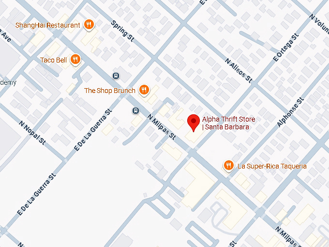 16. alpha thrift store santa barbara (700 n milpas st) map