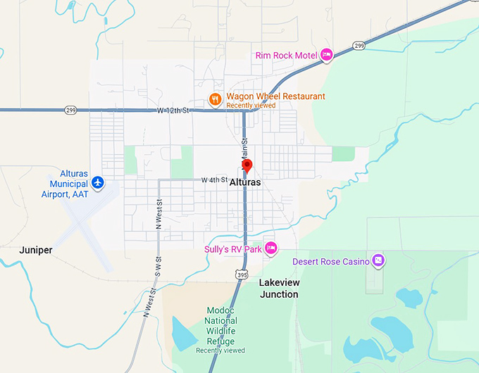 16. alturas, california map