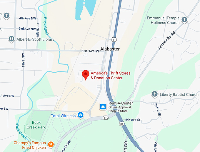 16. america's thrift stores & donation center map