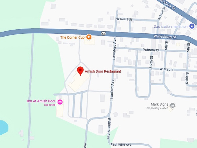 16. amish door restaurant map