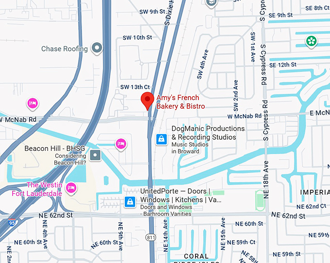 16. amy&rsquo;s french bakery & bistro map