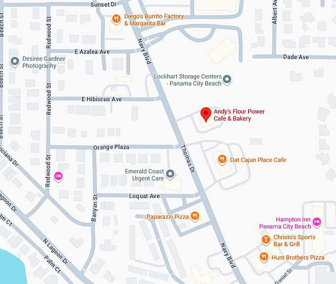 16. andy's flour power cafe & bakery map