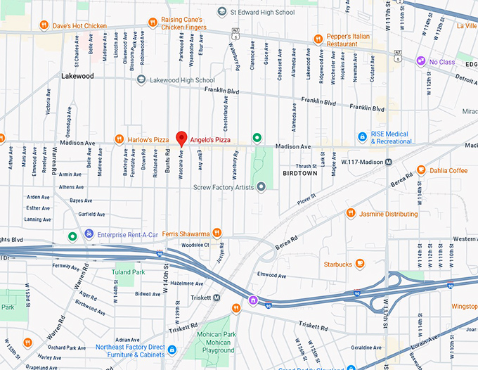 16. angelo's pizza map