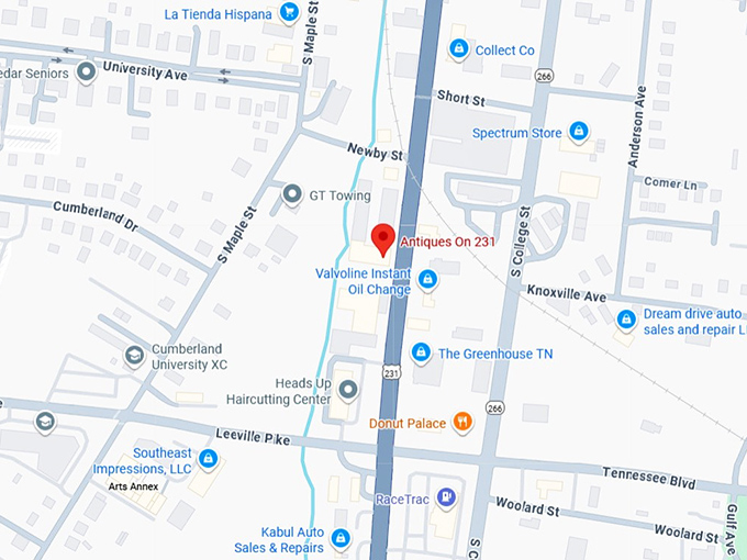 16. antiques on 231 map