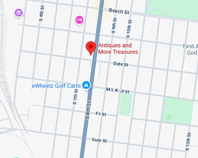 16. antiques and more treasures inc map