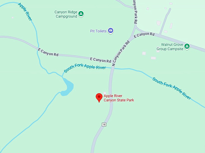 16. apple river canyon state park (8763 e canyon rd) map