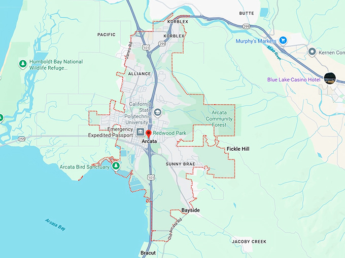 16. arcata, ca map