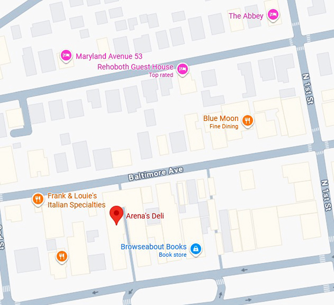 16. arena's deli map