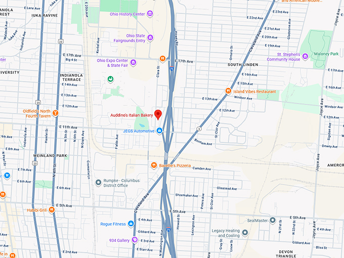16. auddino&rsquo;s italian bakery map