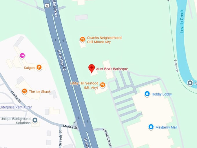 16. aunt bea's barbeque map