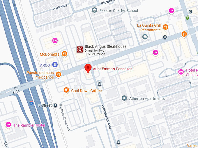 16. aunt emma's pancakes map