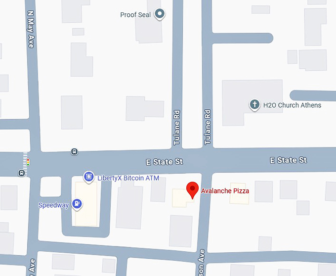 16. avalanche pizza map