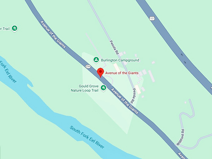 16. avenue of the giants map