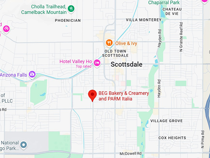 16. beg bakery & creamery and p.a.r.m. italia map