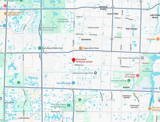 16. back home restaurant and bar map