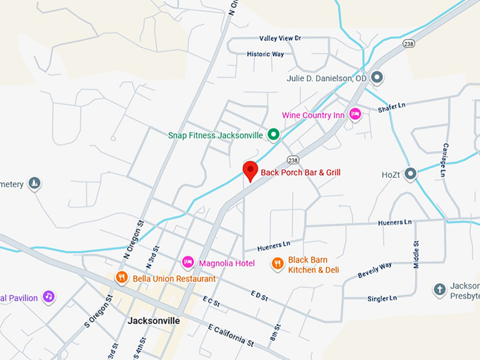 16. back porch bar & grill map