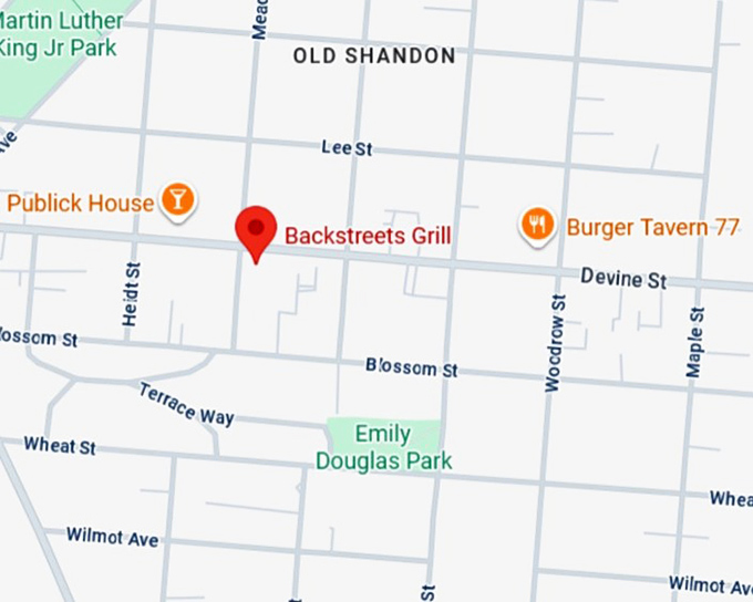 16. backstreets grill map