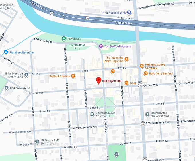 16. bad boyz bistro map