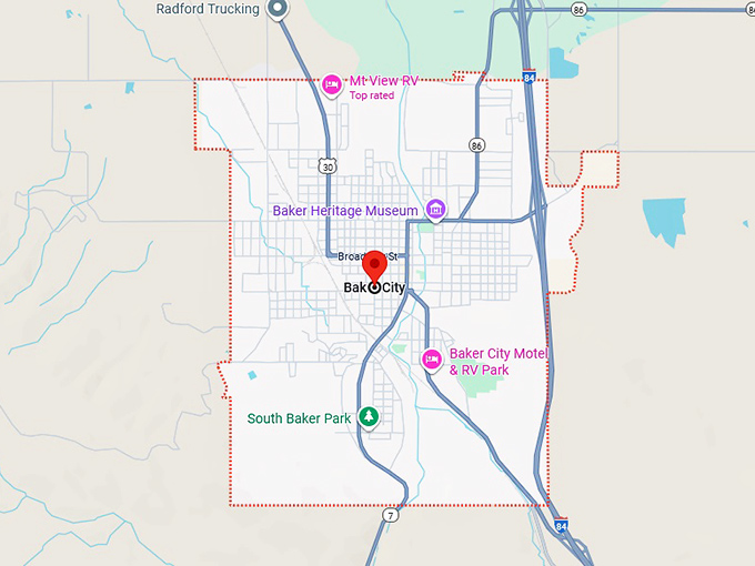 16. baker city map